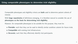 Using computable phenotypes in point of care clinical trial recruitment ...