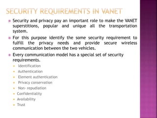 Using Computing Methods to Secure VANET | PPT