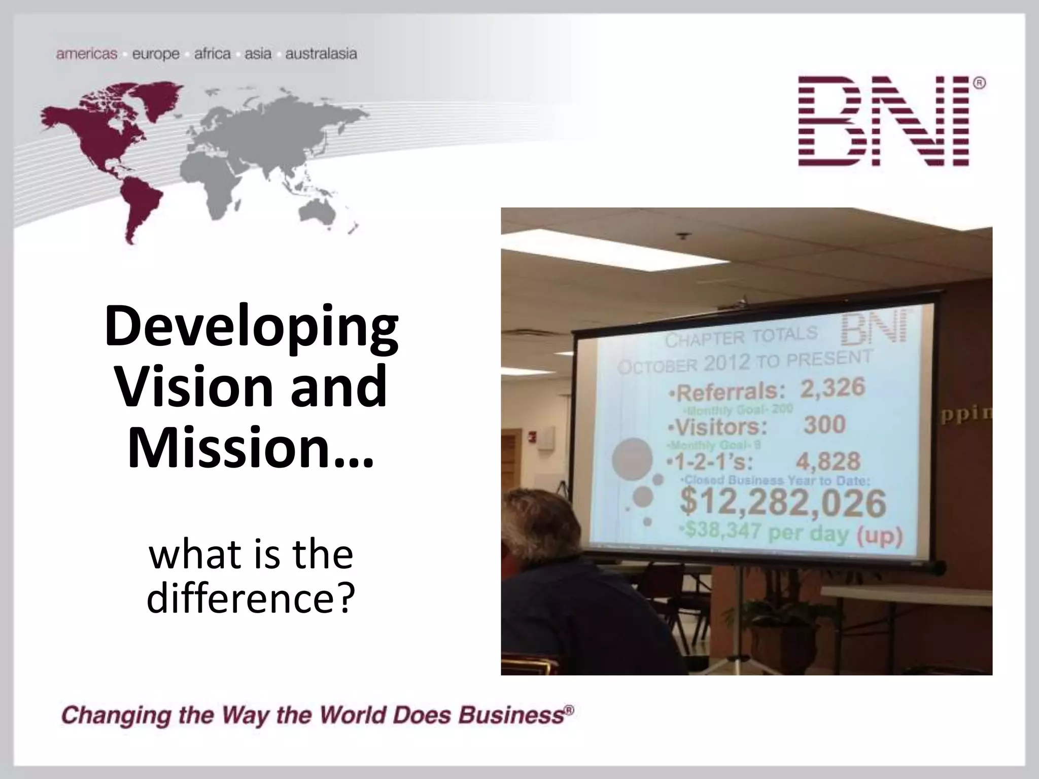 Using BNI connect to develop goals and mission | PPTX