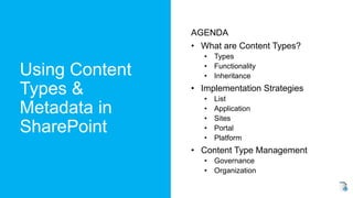 Using content types and metadata in share point intrateam24-04-2013 | PPTX