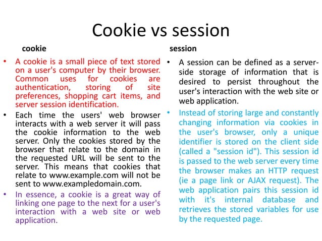 Using cookies and sessions | PPTX