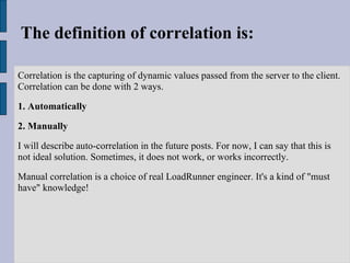 Using correlation in loadrunner 80 | PPT