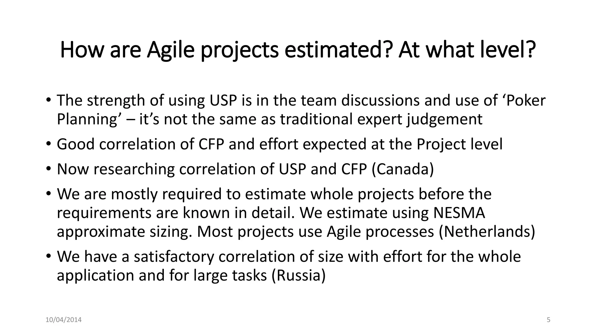Using cosmic in agile projects | PPTX | Computer Software and Applications | Computing
