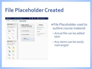 Using Course Builder to Organize and Create Course Material | PPT