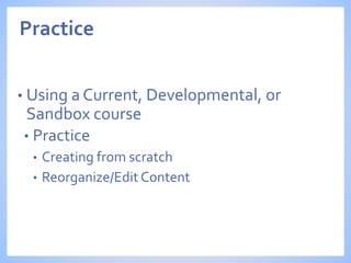 Using Course Builder to Organize and Create Course Material | PPT
