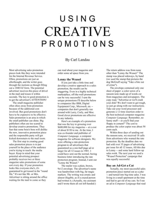 Using creative promotions | PDF