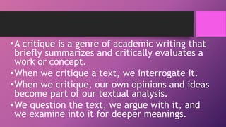 Using Critical Approaches in Writing a Critique.pptx
