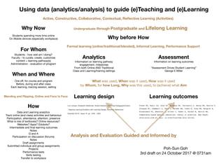 Using data (analytics and analysis) to guide (e)teaching and (e ...