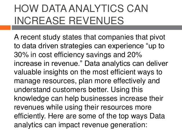 Using Data Analytics To Increase Revenues Pptx