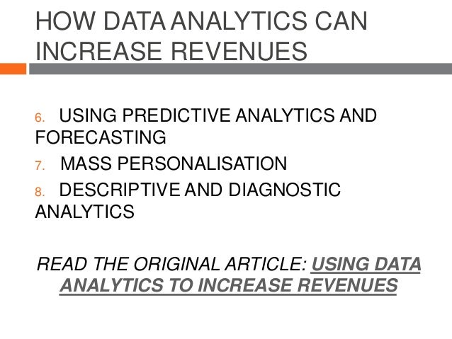 Using Data Analytics to Increase Revenues | PPT