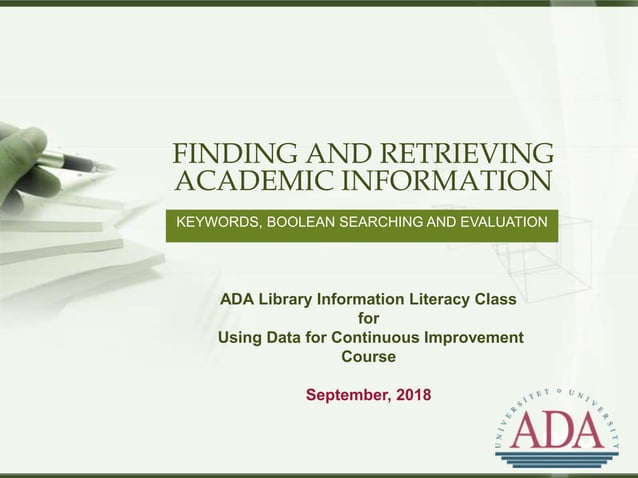 Using data for continuous improvement | PPT