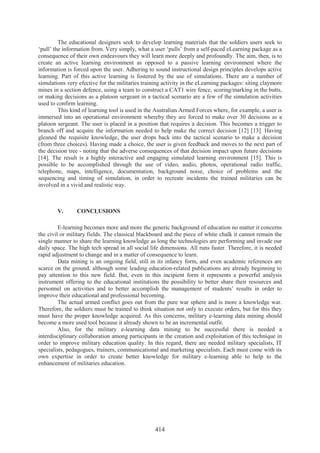 Using data mining in e learning-a generic framework for military education | PDF