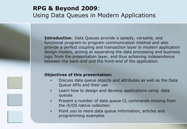 Using Data Queues in Modern Applications | PPT | Programming Languages | Computing