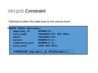 Using ddl statements to create and manage tables | PPT
