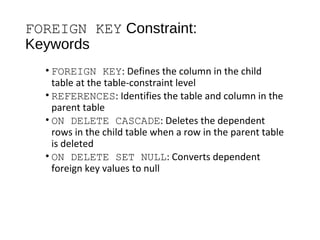 Using ddl statements to create and manage tables | PPT