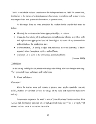 Using dialogues to teach vocabulary for the second-year non-English ...