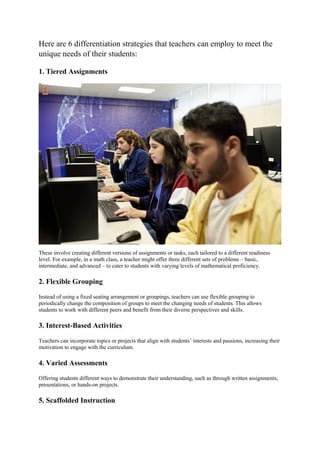 6 Effective Differentiation Strategies That Teachers Can Employ To Meet ...