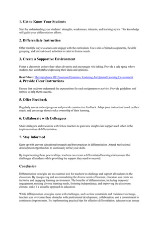6 Effective Differentiation Strategies That Teachers Can Employ To Meet ...