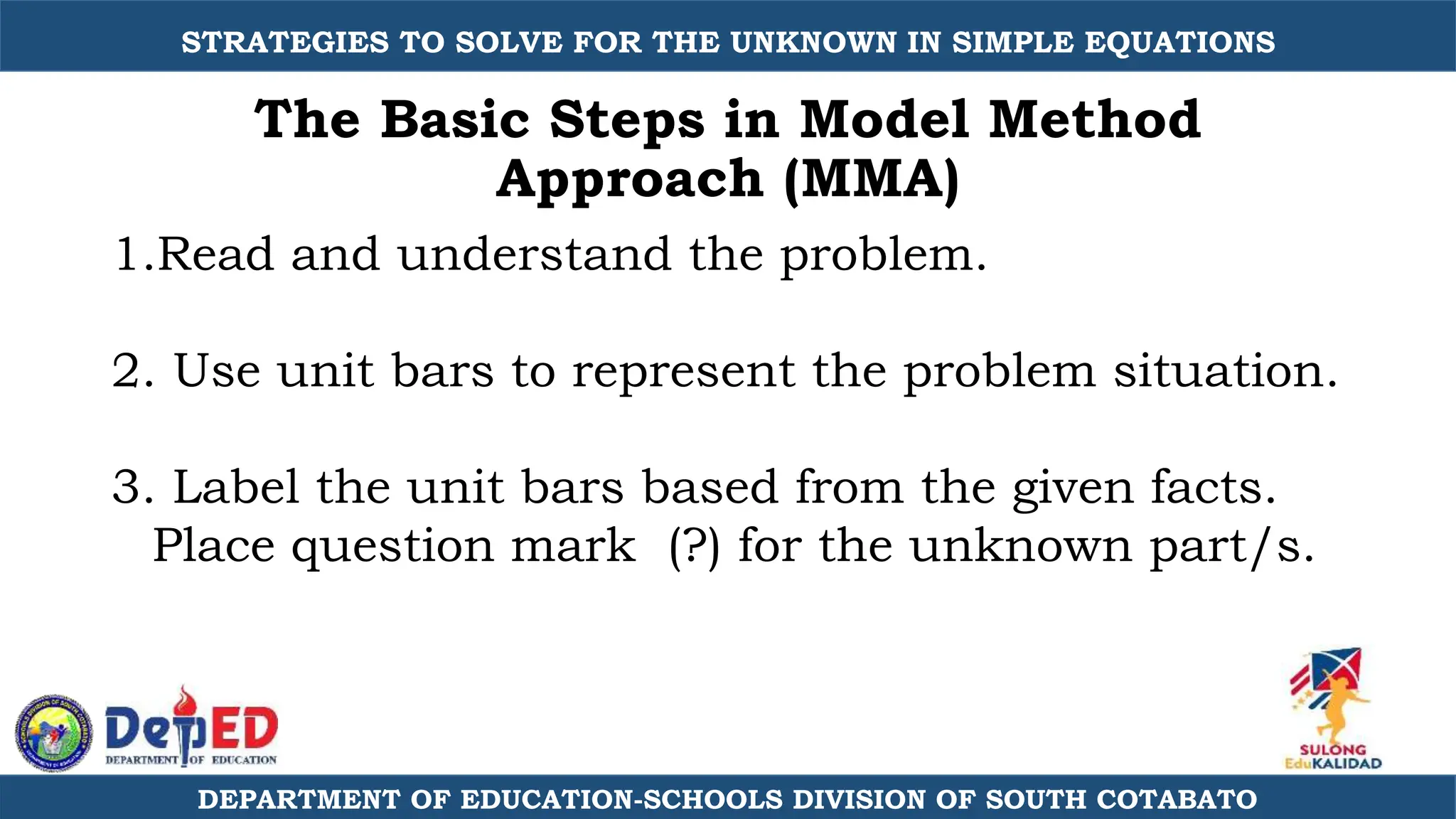 Using Different Strategies to Solve for the Unknown in Simple Equations ...