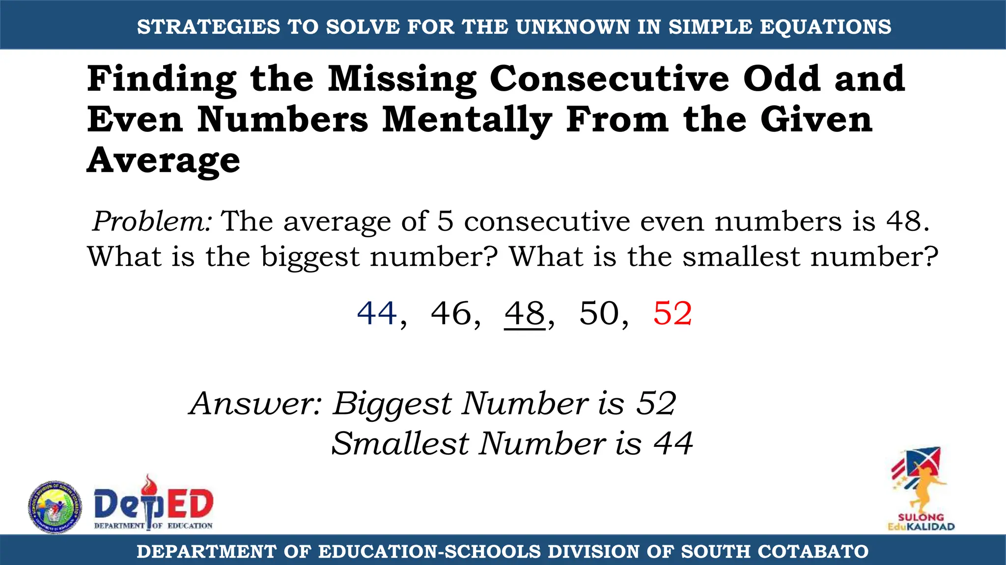 Using Different Strategies to Solve for the Unknown in Simple Equations ...