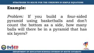 Using Different Strategies to Solve for the Unknown in Simple Equations ...