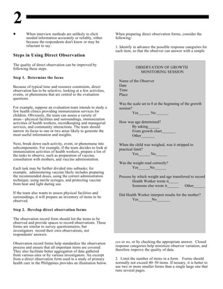 Using directobservationstechniques | PDF