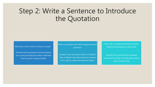 Using direct quotations AML1000 | PPTX