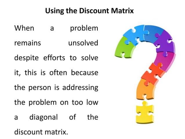 Using discounting matrix (Transactional analysis / TA is an integrative ...