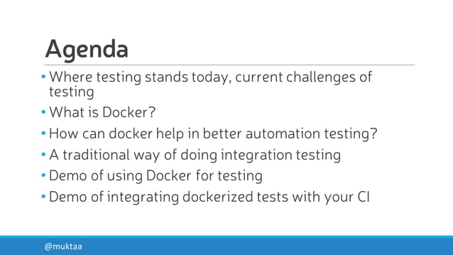 Using Docker for Testing | PPT