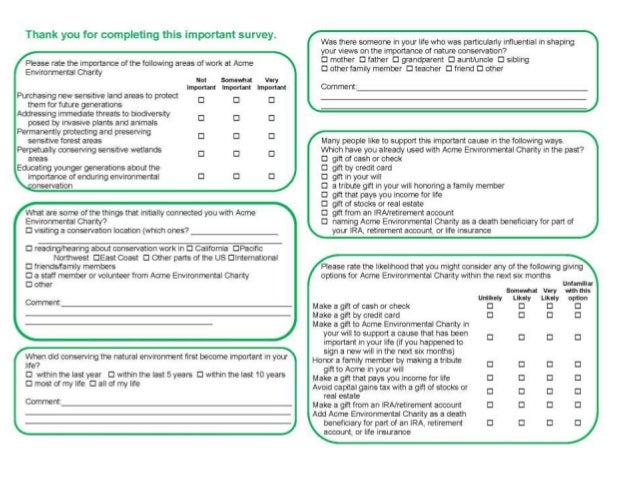Using donor surveys in planned giving
