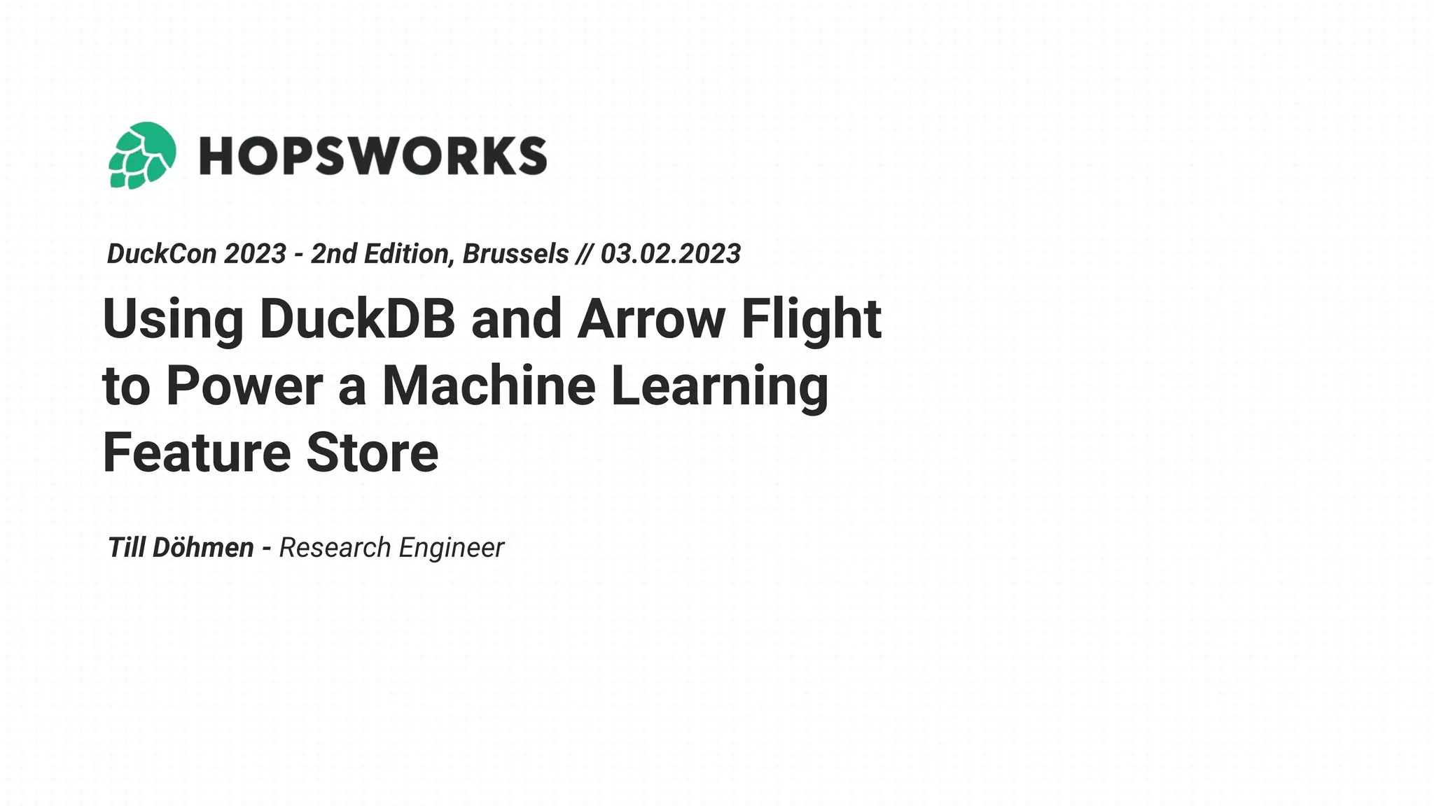 Using Duckdb Arrowflight To Power A Feature Store Pdf Databases Computer Software And