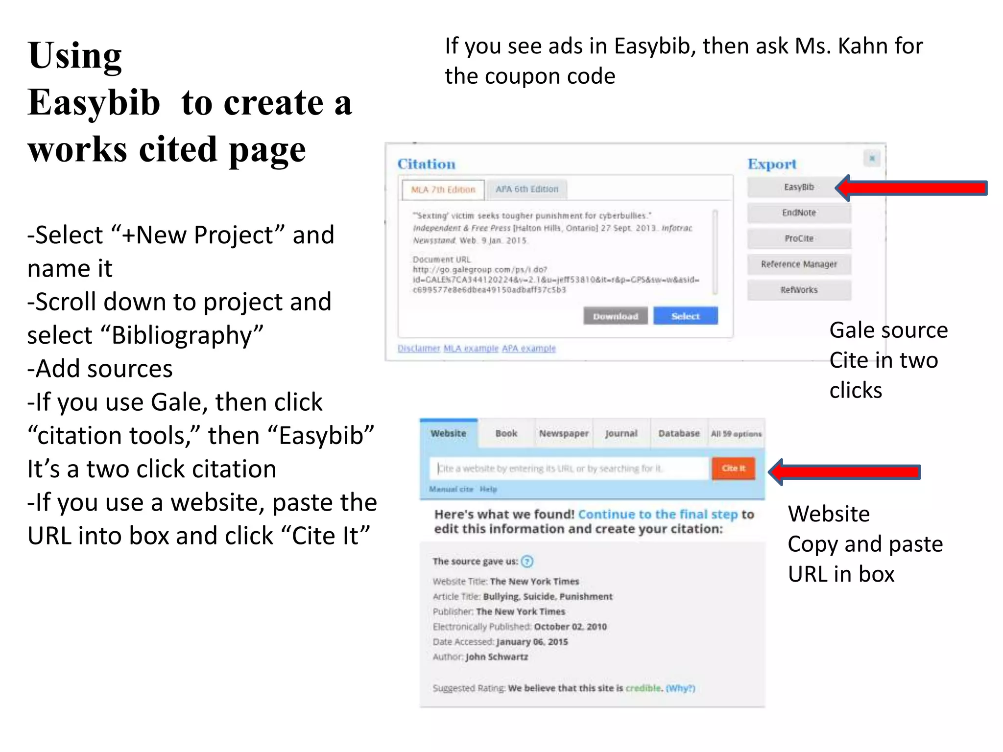Using easybib to create a works cited page | PPT