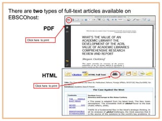 Using EBSCO databases | PPTX