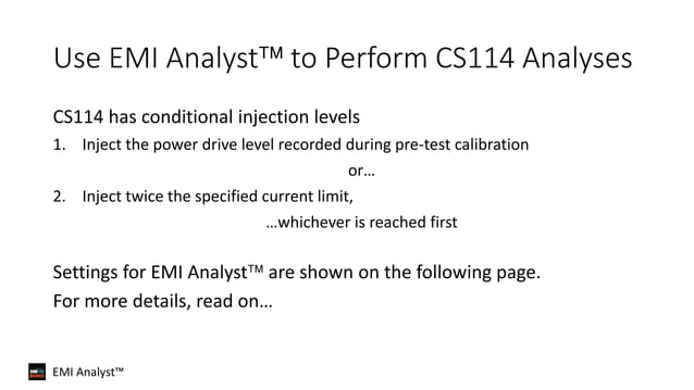 Using EMI Analyst™ to Perform Method CS114 Analyses for MIL-STD-461 | PPTX | Radio Control ...