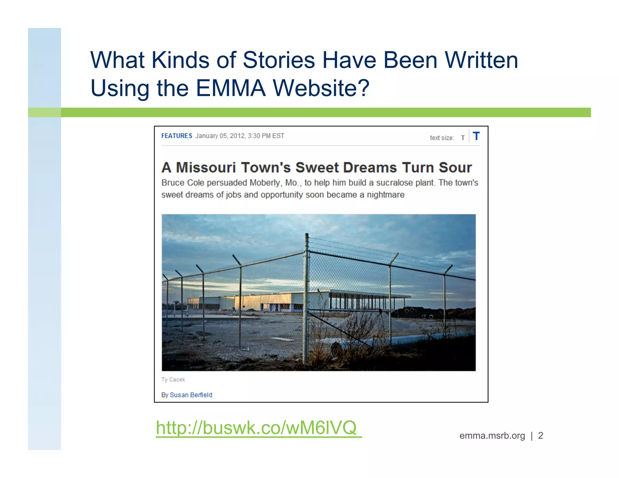 Using EMMA to Find Great Stories by Ernesto Lanza and Justin Pica | PPT