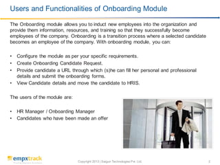 Using Empxtrack Onboarding Module | PPT