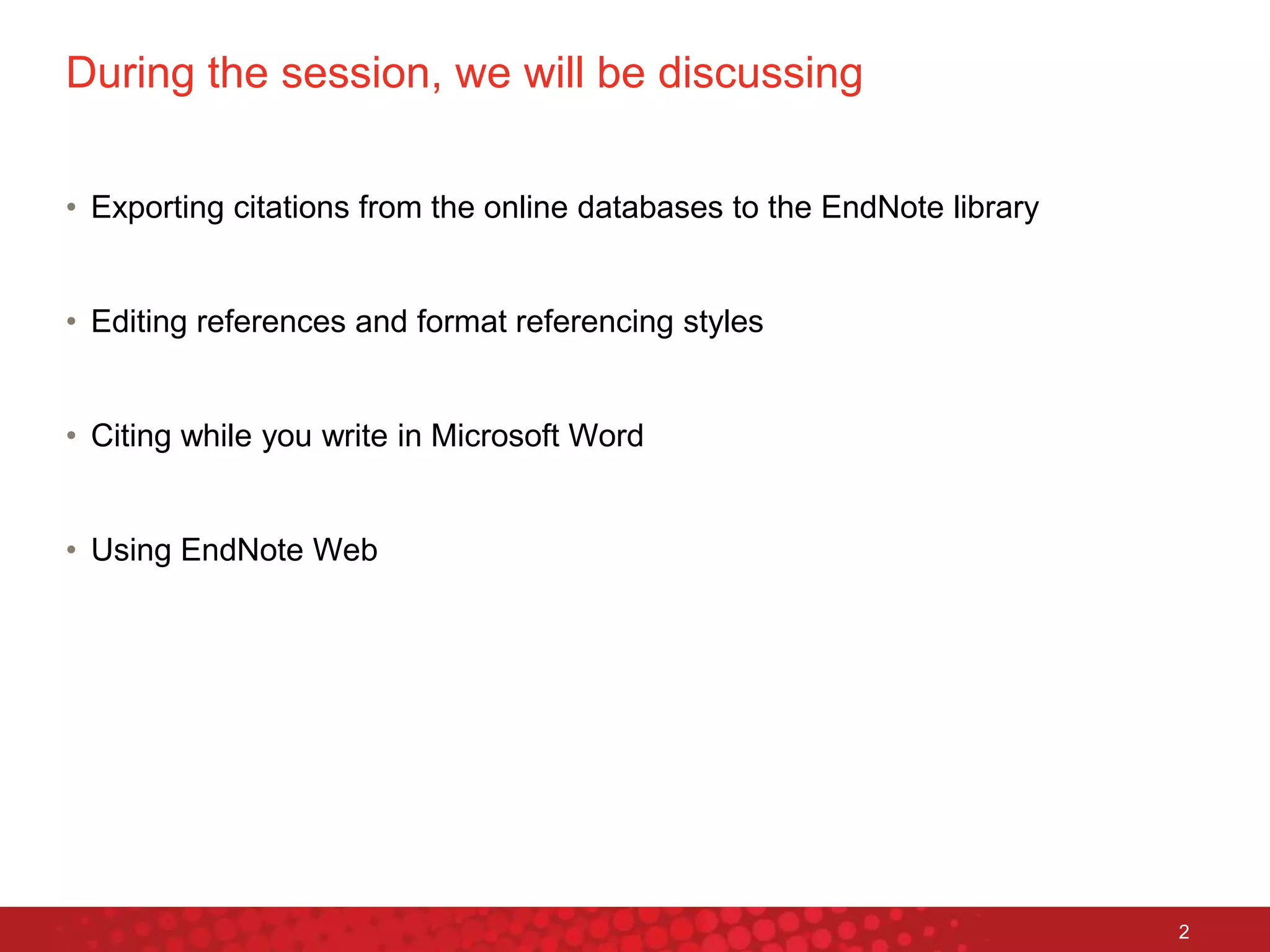 Using end note for citing and referencing staff | PPTX