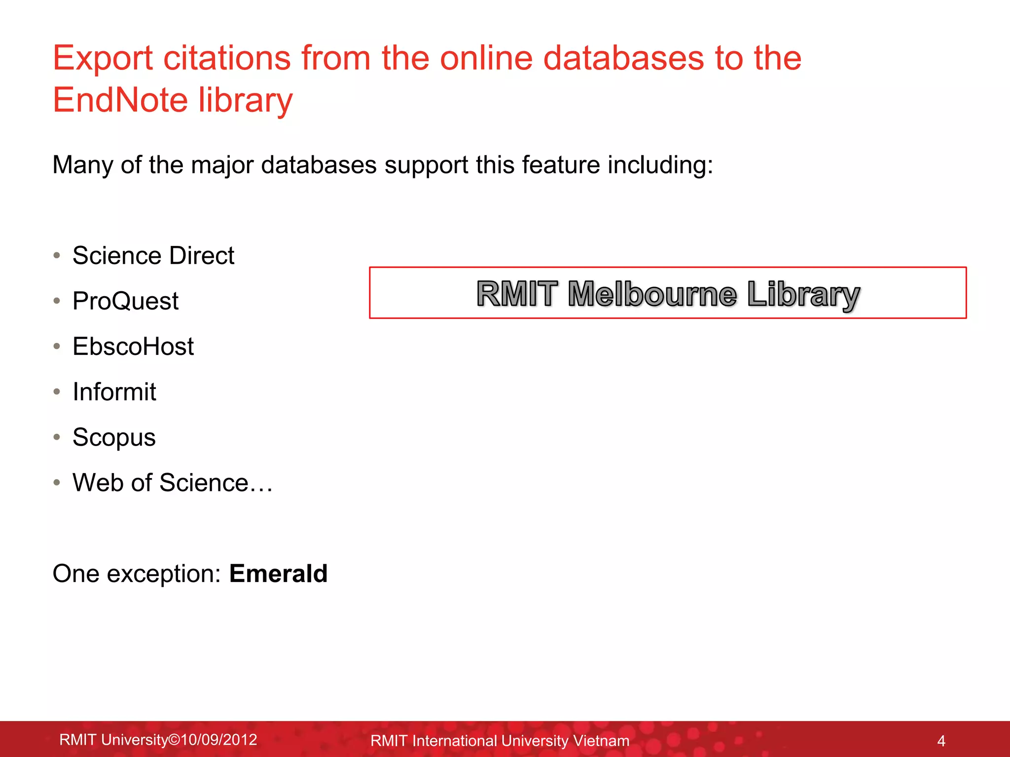Using end note for citing and referencing staff | PPTX