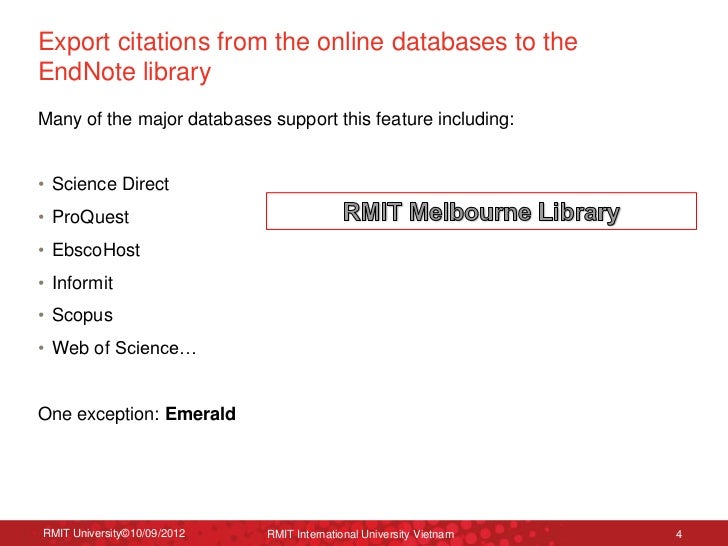 Using end note for citing and referencing staff