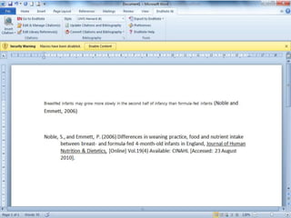 Using Endnote with UWS Referencing Guidelines - Margo Stewart (Subject ...