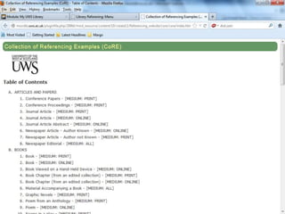 Using Endnote with UWS Referencing Guidelines - Margo Stewart (Subject ...