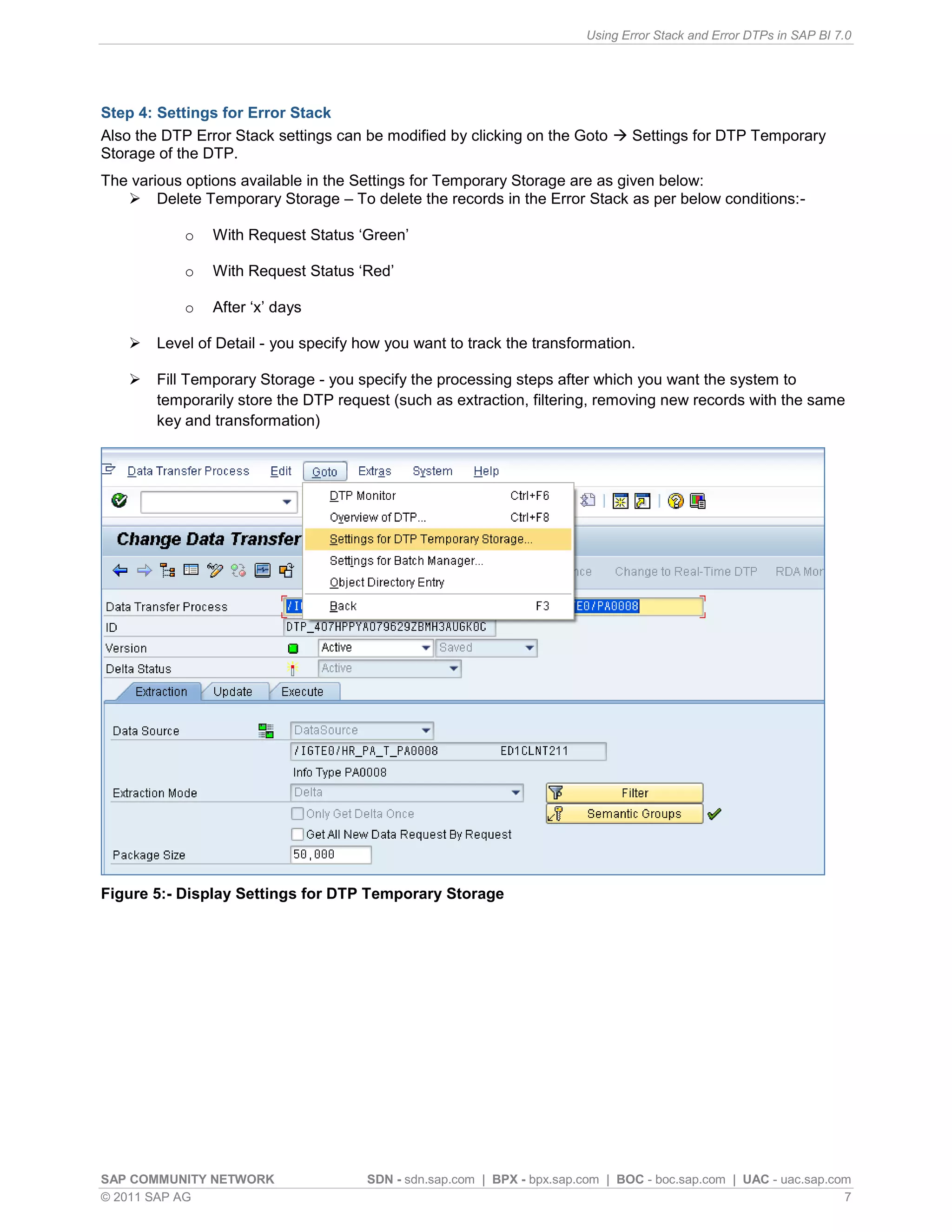 Using Error Stack And Error Dt Ps In Sap Bi 70 Pdf Databases Computer Software And
