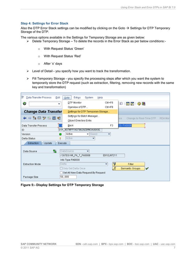 Using Error Stack And Error Dt Ps In Sap Bi 70 Pdf Databases Computer Software And