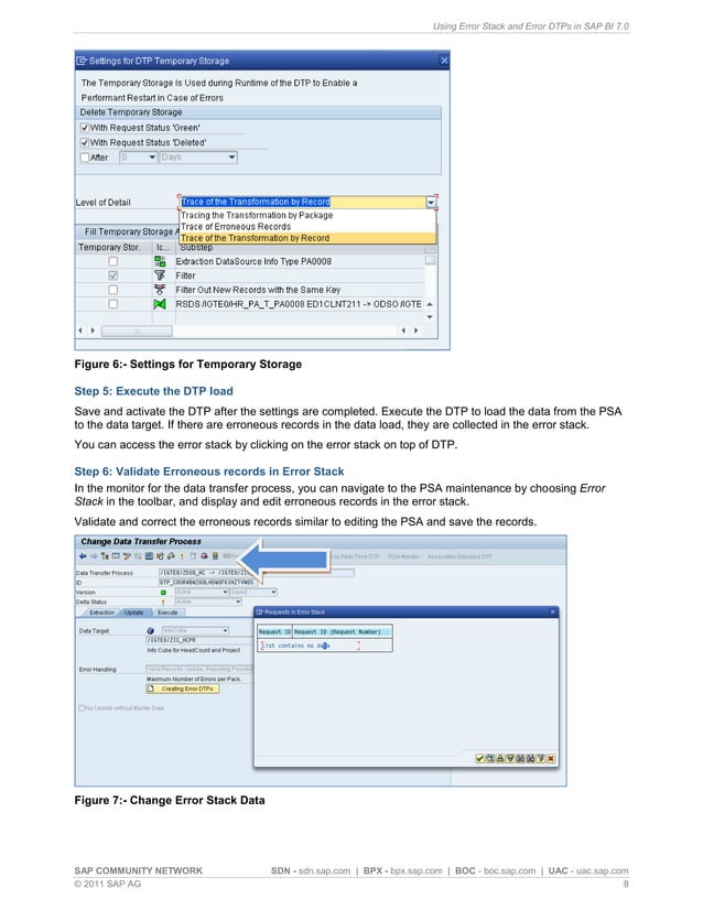 Using Error Stack And Error Dt Ps In Sap Bi 70 Pdf Databases