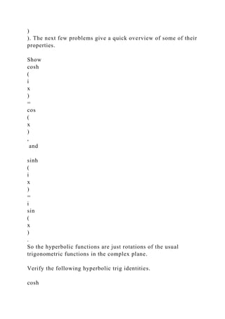 Using Eulers formula, exp(ix)=cos(x)+isin.docx