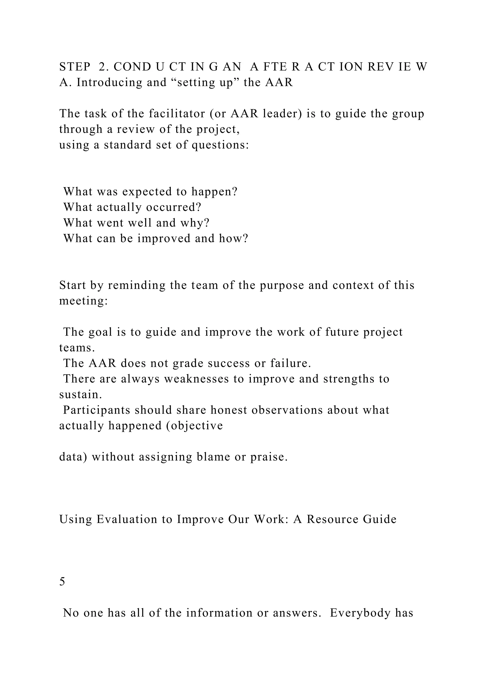 Using Evaluation to Improve Our Work A Resource Guide .docx