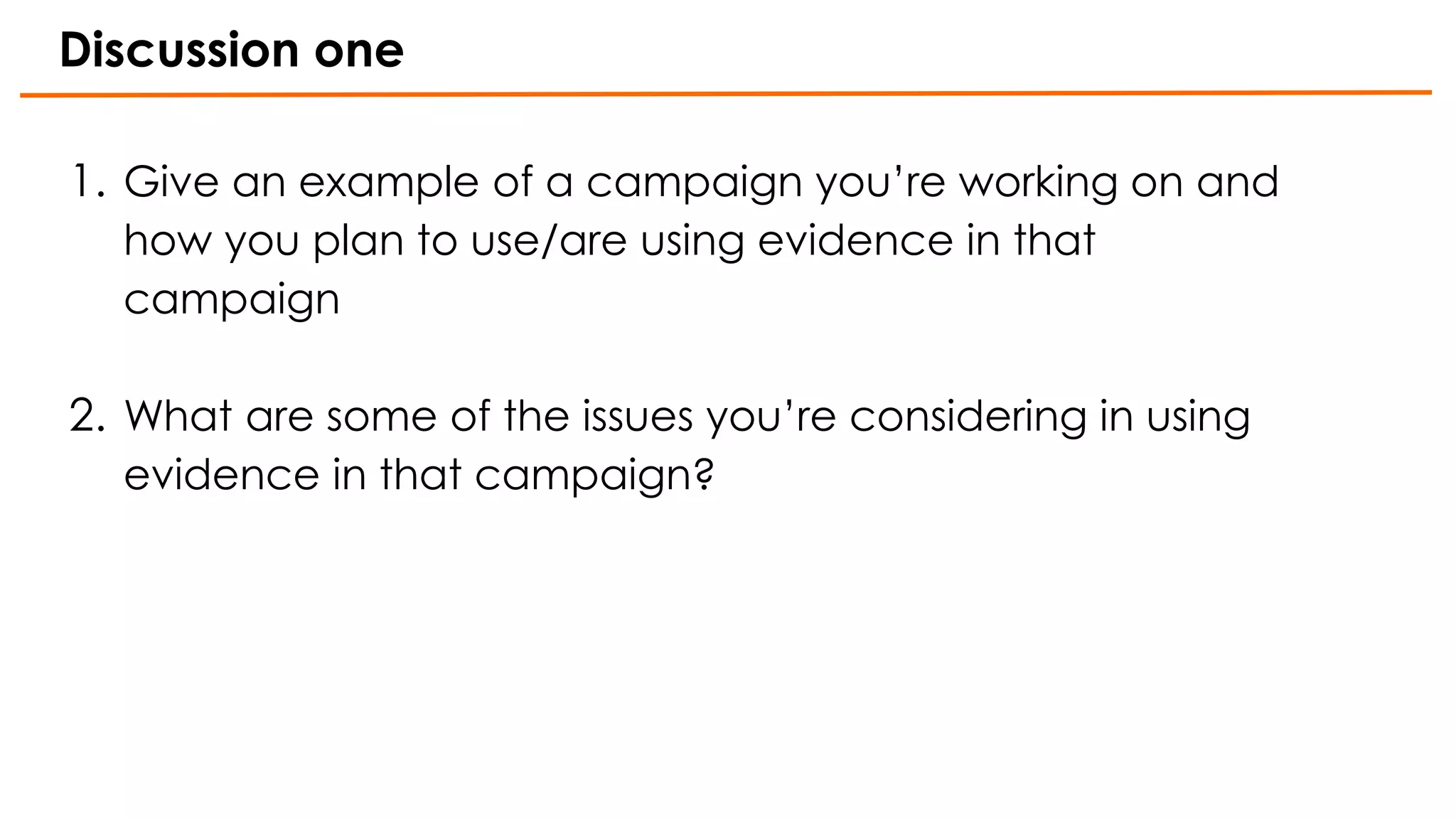 Using evidence in campaigning | PPTX