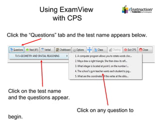 Using examview files with cps | PPT