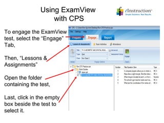 Using examview files with cps | PPT