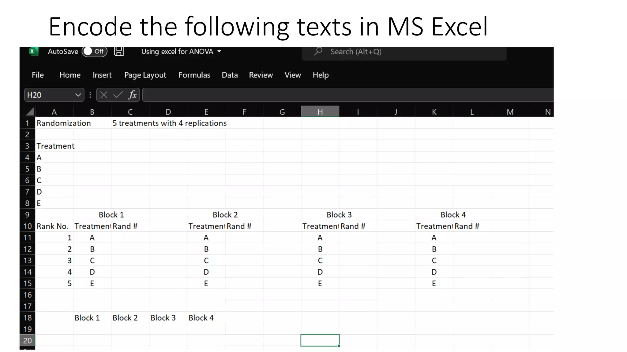 Using Excel For Randomization 1 Ppt